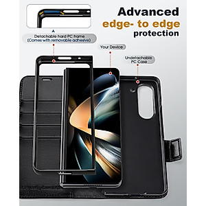 OCASE Case for Samsung Galaxy Z Fold 5 5G Wallet Case with S Pen Holder, PU Leather Flip Folio Case with Card Slots RFID Blocking Kickstand Phone Cover 7.6 Inch for Galaxy Z Fold5 5G (2023)-Black