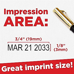 Mark 2000 Self-Inking Rubber Date Office Stamp with Mailed Phrase & Date - Red Ink (Handy-Dater S160), 12-Year Band