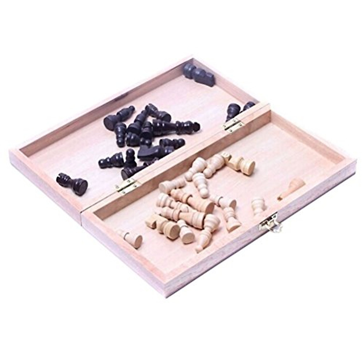 BlueSnail 15" Classic Vintage Standard Folding Wooden Chess Set, Foldable Games Board Crafted Carved