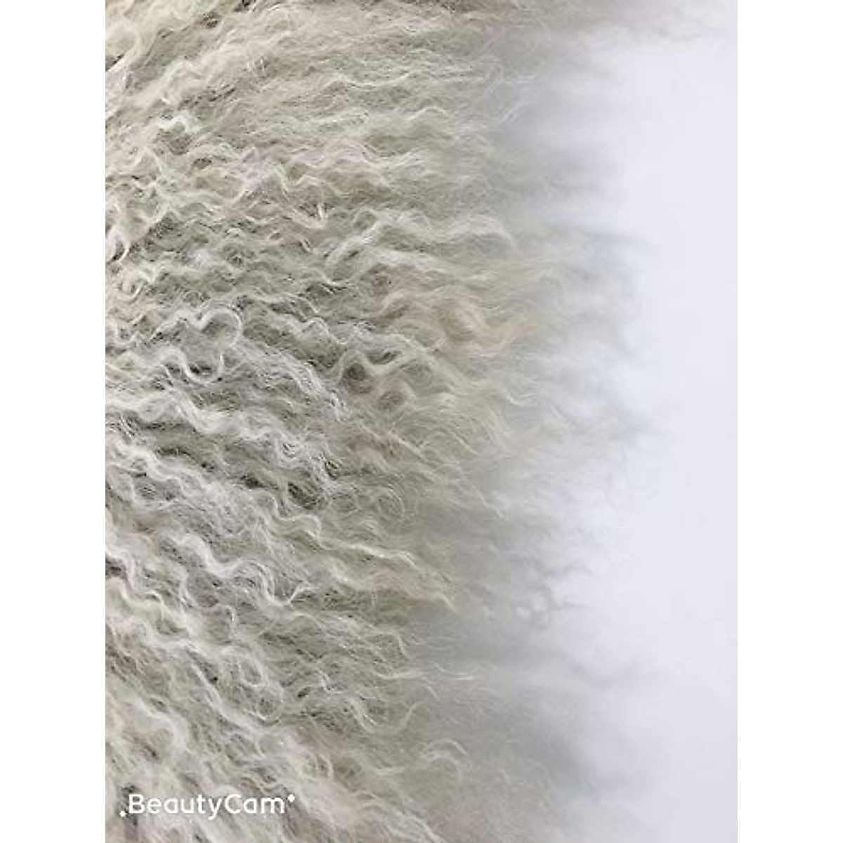 February Snow Deluxe Home Decorative Curly Fur Soft Plush 100% Real Genuine Mongolian (Tibetan) Lamb Wool Rug/Carpet/ (Grey)
