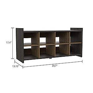 Tuhome 40-inch Wide Entryway Storage Unit, 8 Shoe Capacity, Carbon Espresso