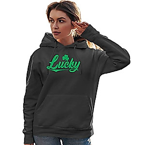 Go All Out 4X-Large Black Heather Mens Lucky Shamrock St. Patrick's Day Sweatshirt Hoodie