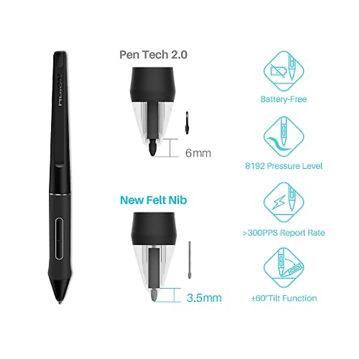 HUION Kamvas Pro 24 4K UHD Graphics Drawing Tablet with Full-Laminated Screen Anti-Glare Glass 140% sRGB - Battery-Free Stylus 8192 Pen Pressure and Wireless Express Key, 23.8 Inch Black