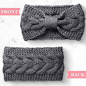 Canlierr 13 Pcs Women Headband Ear Warmer Winter Knitted Headband Crochet Hair Turban Ear Warmer Head Band Bow Knot Knit Head Wrap for Women Girls Warm Winter Gifts