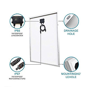 Giosolar 500 Watts 12 Volts Monocrystalline Solar Panel Boat Kit Off-Grid System with 40A PWM LCD Charge Controller/Solar Cables for 12V/24V Battery Charging