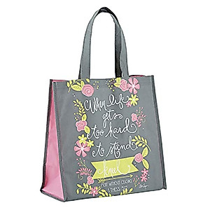 Gray When Life Gets Too Hard to Stand Kneel Tote Bag, 13 Inch