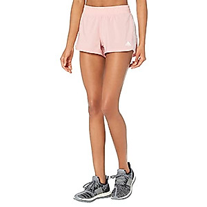 adidas Women's Plus Size Pacer 3-Stripes Woven Shorts, Wonder Mauve, 1X