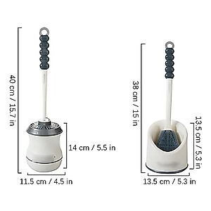 Creative Toilet Bowl Brush Flat Brush Head Toilet Brush Floor Stand Reversible Bristle Toilet Cleaner Brush with Stand