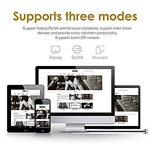 SmartSee MiraScreen Wireless Display Adapter 1080P HDMI Screen Mirroring Media Player TV Stick for Tablet Smartphone