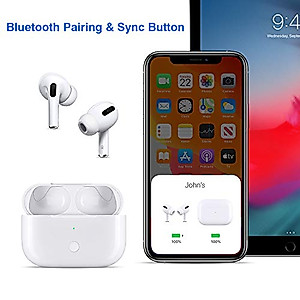 Upgraded Charging Case Compatible with Charging Case Air Pod Pro, Replacement Compatible with Wireless Charger Case Pro with Bluetooth Pairing Sync Button