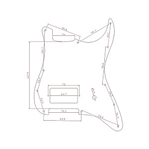 KAISH 11 Hole ST/Strat Style One Humbucker Guitar Pickguard Scratch Plate for Delonge Stratocaster/Strat Matte Black 1 Ply