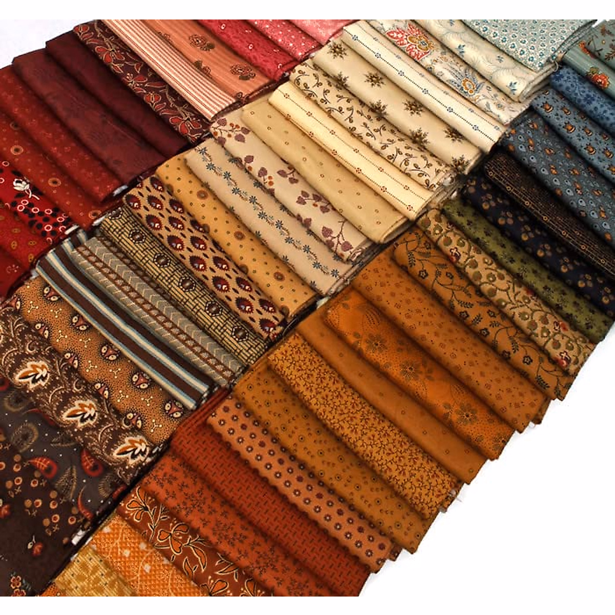 10 Fat Quarters - American Civil War Fat Quarter Bundle 1800's Historical Reproduction Quality Quilters Cotton Fabrics FQs M22801c