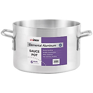 Winco ASHP-60 Heavy-Duty Aluminum Sauce Pot, 60 Quart, Silver