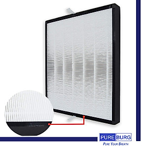 PUREBURG FLT5900 True HEPA Replacement Filter Set Compatible with GermGuardian AC5900WCA Air Purifier,Part Numbers FLT5900,Filter J, H13 Activated Carbon,1-Pack