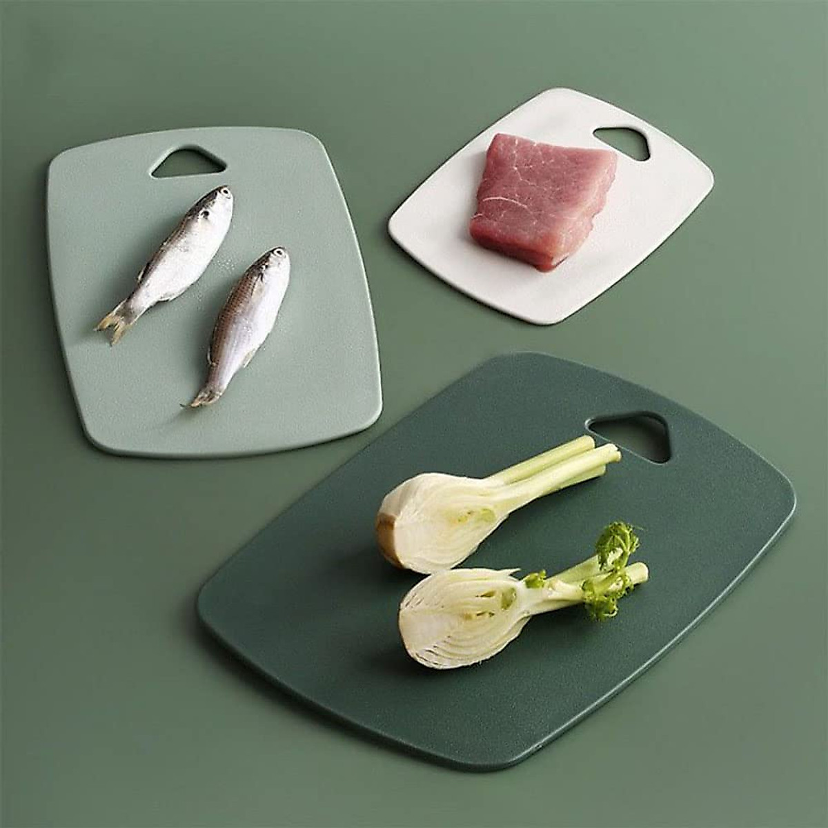 Kitchen Cutting Board Set of 3, BPA Free, Cutting board Set，Reversible Use, Cutting Boards for Kitchen Dishwasher Safe, Meat Cutting Board, Veggies, Green