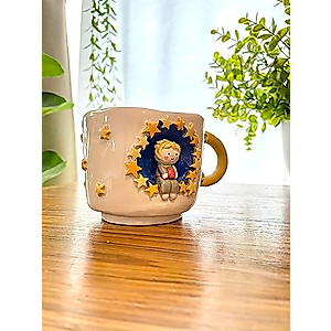 Little Prince cup. Handmade ceramic cup, Hand-painted mug, Unique Surprise gift for Christmas or Birthday. Dishwasher and Microwave safe