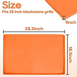Longing Home Silicone Griddle Cover 28 inch for Blackstone, All-Encompassing Coverage Heavy Duty Food Grade Mat, Grill Buddy Mat for All Season, Griddle Cooking Surface Protective Cover - Orange