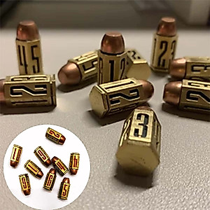 CHENCHEN D6 Bullet Dice Set 9mm, Bullet Polyhedron Dice, 3D Printed for DND Dice Set, Cosplay Dice Set (Black)