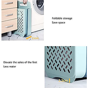 Large-capacity Wall-mounted Laundry Hamper, Household Folding Clothes Storage Laundry Basket, Plastic Dirty Clothes Basket. (White)