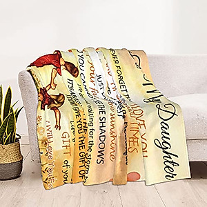 to My Daughter Throw Blanket, Birthday Daughter Gifts from Mom, Ultra-Soft Micro Fleece Blankets for Bed Couch Travel Beach 50"x60"