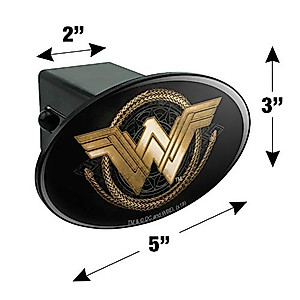 Wonder Woman Movie Golden Lasso Logo Oval Tow Trailer Hitch Cover Plug Insert
