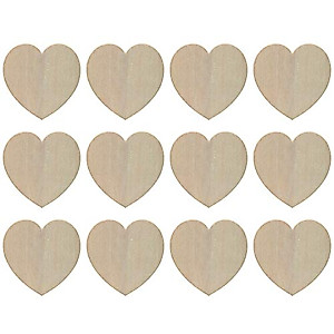 Creative Hobbies® Unfinished Wood Heart Cutout Shapes, Ready to Paint or Decorate, 3.5 Inch Wide | 12 Pack