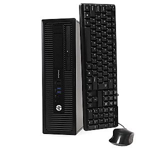 HP EliteDesk 800G1 Desktop Computer, Intel Core i5 3.2GHz, 8GB RAM, 500GB HDD, Wi-Fi, Keyboard/Mouse, DVD-RW, 17in LCD Monitor, Windows 10 (Renewed)