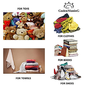 Collapsible Laundry Basket - GodenMoninG 62.8L Large Sized Round Waterproof Storage Bin with Handles,Home Decor,Toy Organizer,Children Nursery Hamper. (Teal Alpaca)