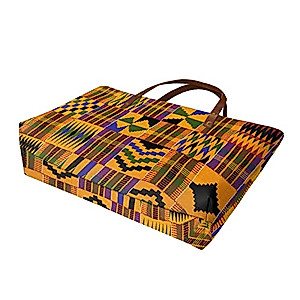 Women's Tribal African Style Totes Bag, African Print Tote Bag for Women, Large Capacity Top-Handle Handbag
