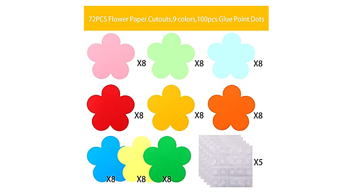 Vibrant 72 Large Flower Cutouts for Classroom & Crafts | MAMUNU