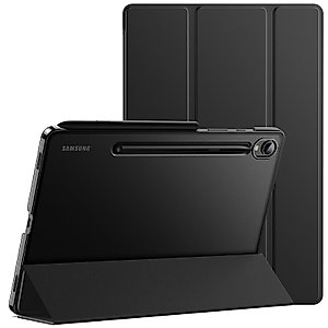 JETech Case for Samsung Galaxy Tab S9 11-Inch, Translucent Back Tri-Fold Stand Protective Tablet Cover, Support S Pen Charging, Auto Wake/Sleep (Black)