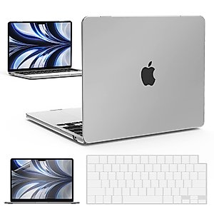 IBENZER Compatible with 2025 2024 2023 2022 MacBook Air 13 inch Case M3 A3113 M2 A2681, Hardshell Case & KeyboardCover & ScreenFilm for Mac Air 13.6 with Touch ID, Frost Clear, KK-CL+2