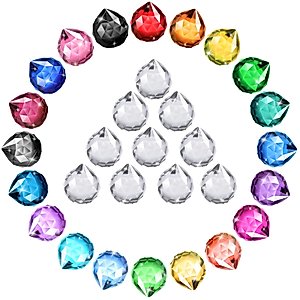 Didaey 30 Pack Crystal Ball 20 mm Prism Suncatcher Sun Catchers Hanging Crystals Prisms for Windows Gift Feng Shui (Multicolor)