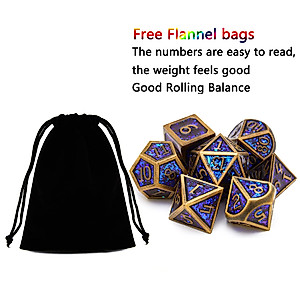 Dungeons and Dragons dice Set DND, 7-Piece polyhedral D&D Resin dice Set, Suitable for Role-Playing dice Game Dungeons and Dragons RPG Pathfinder DND dice Set