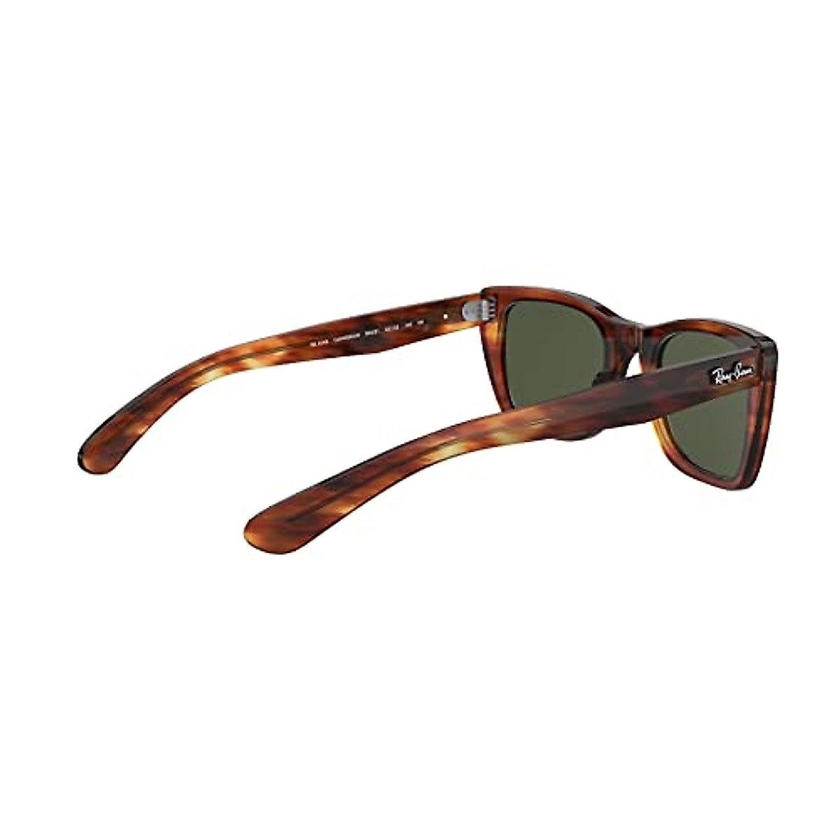 Ray-Ban RB2248 Caribbean Rectangular Sunglasses, Striped Havana/G-15 Green, 52 mm