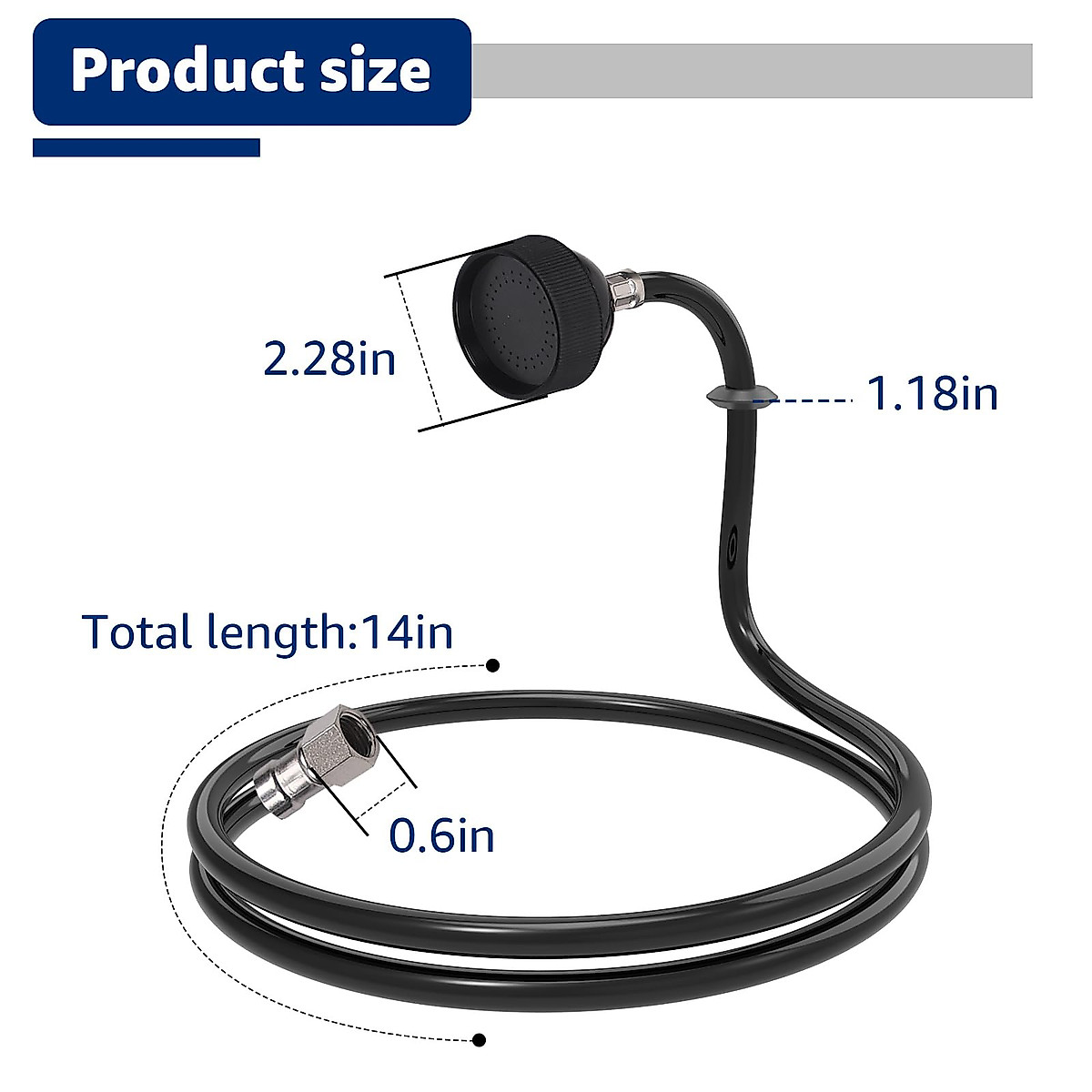 Aomitop Shampoo Bowl Sink Hose with Sprayer,Salon Spray Head Attachment for Shampoo Bowl Faucet Vacuum Breaker, Salons Sink, Barber Shop, Spa, 1/4" Thread