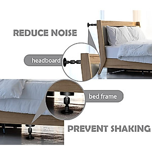 Neatbuddy 2PC Black Adjustable Bed Frame Anti-Shake Tool , Headboard Stoppers with Free Furniture Pad, Protect The Wall from Banging (1.18-4.92in)