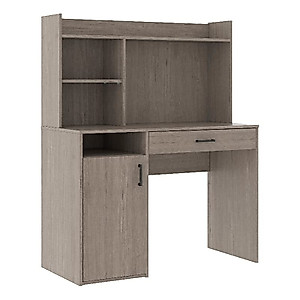 Sauder Beginnings Engineered Wood Desk w/Hutch in Silver Sycamore/Brown Finish