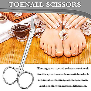 Long Handled Toenail Scissors Clippers - Podiatrist Manicure Pedicure for Seniors Elderly Men Women Ingrown Toenails Fingernail Cuticle Nail Scissor/Shear Stainless Steel (6 Inch)