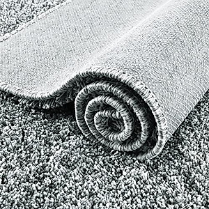 WESTLOOM Shag Collection 8' x 10' Indoor Modern Plush Area Rug Non-Shedding Non-Slip Large Area Rug Living Room Bedroom Thick Area Rug, Grey