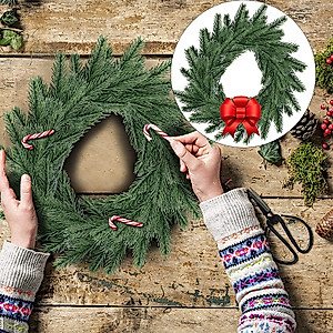 Alpurple 30Pcs Artificial Pine Needles Branches Garland-9.8x2.5 Inch Green Plants Pine Needles,Fake Greenery Pine Picks for DIY Garland Wreath Christmas Embellishing and Home Garden Decoration