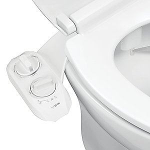 LUXE Bidet NEO 185 Plus - Only Patented Bidet Attachment for Toilet Seat, Innovative Hinges to Clean, Slide-in Easy Install, Advanced 360° Self-Clean, Dual Nozzles, Feminine & Rear Wash (White)