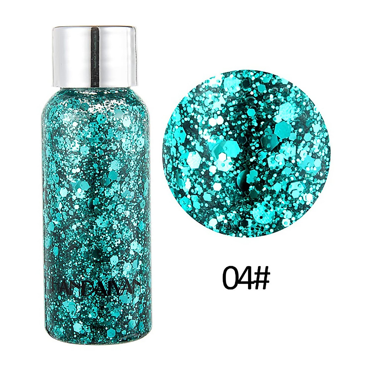 Mermaid Sequins Body Glitter Gel, Make Up Long Lasting Glitter for Body Face Hair Eyeshadow, Music Festival Party Carnival Long Lasting Face Glitter, No Glue Needed and Easy to Remove. (Green)