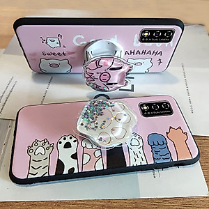 Cartoon Anti-dust Lulumi Phone Case for TCL T-Mobile Revvl V 2021/V 4G, Protective Soft Case Armor case Shockproof Durable TPU Phone Stand Holder Glisten Drift Sand Dirt-Resistant Kickstand, 4
