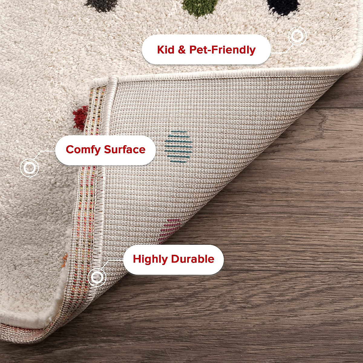 nuLOOM Dorie Polka Dot Area Rug, 3' x 5', Multi Color, Rectangular, 0.45" Thick