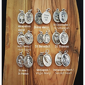 Custom Backpack Name Tags with Catholic Saint Medals - Personalized Bag Nametag