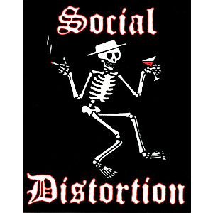 Social Distortion - Skeleton Holding Martini & Cigarette Logo - Sticker / Decal
