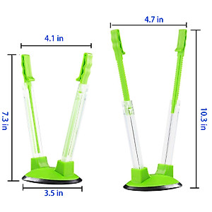 Staont Adjustable Baggy Rack, No-hands Food Storage Holders For Food Prep Bag, plastic Freezer Bag, Clip-Ideal Kitchen Gadget (Green, 2pcs)