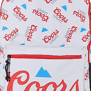 Coors Light Mens Allover Backpack As Cold As The Rockies Bookbag - The Mountains are Blue Knapsack for Men, Women, Adults (Grey)