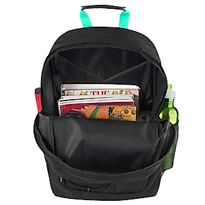 Summit Ridge 18 Inch Multi Pocket Carry On Travel Backpack for School Kids, Hiking, Work with Side Pockets (Black)